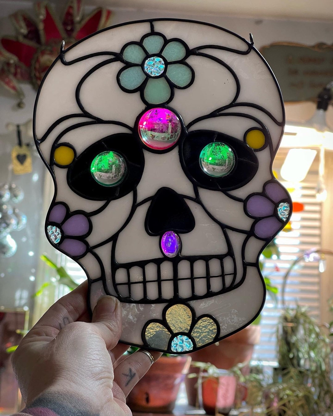 Made to Order, Sugar Skull, Stained Glass, Glass Art - Etsy