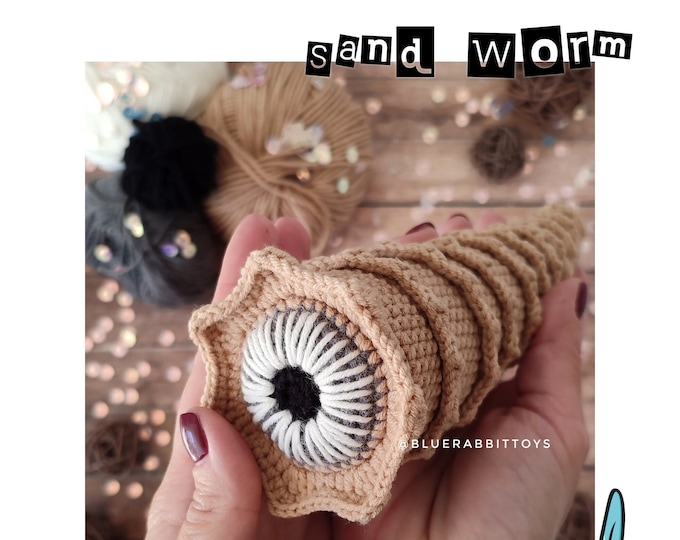Crochet Sandworm Stuffed Amigurumi Plushie (L) - Etsy