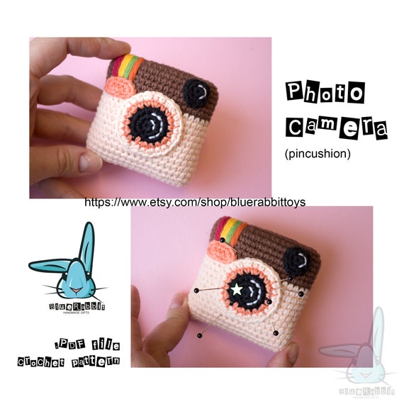 Amigurumi Photo Camera Crochet Pattern. Pincushion. Languages: | Etsy UK
