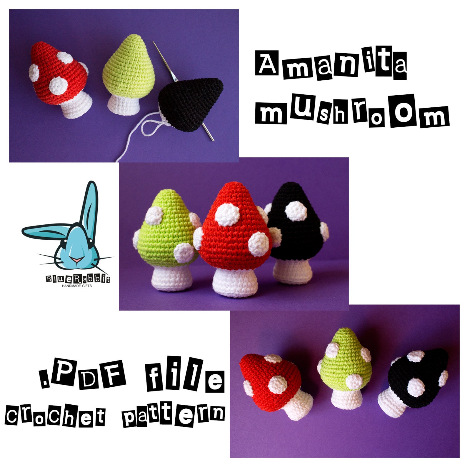 Amigurumi Toadstool Pattern. Crochet Mushroom Pattern. - Etsy