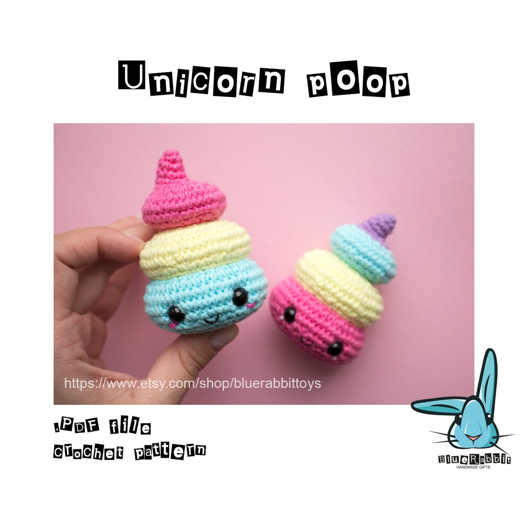 Amigurumi Unicorn Poop, Poo Crochet Pattern. Mini, Funny, No Sew ...
