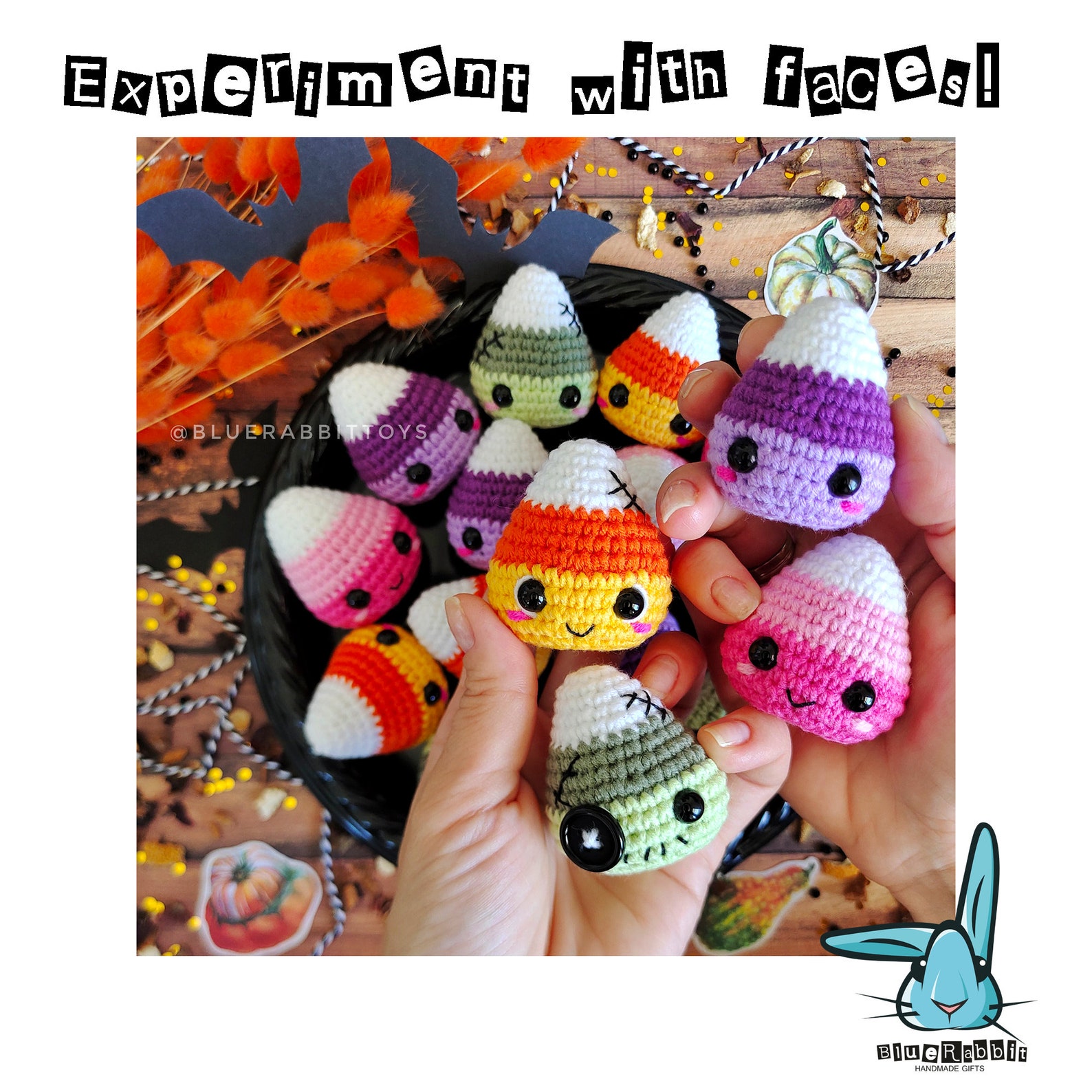 Amigurumi Mini Candy Corn Crochet Pattern. Halloween Toy. - Etsy