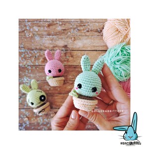 Amigurumi Bunny in a Pot Crochet Pattern: Zombie Rabbit Plant (PDF ...