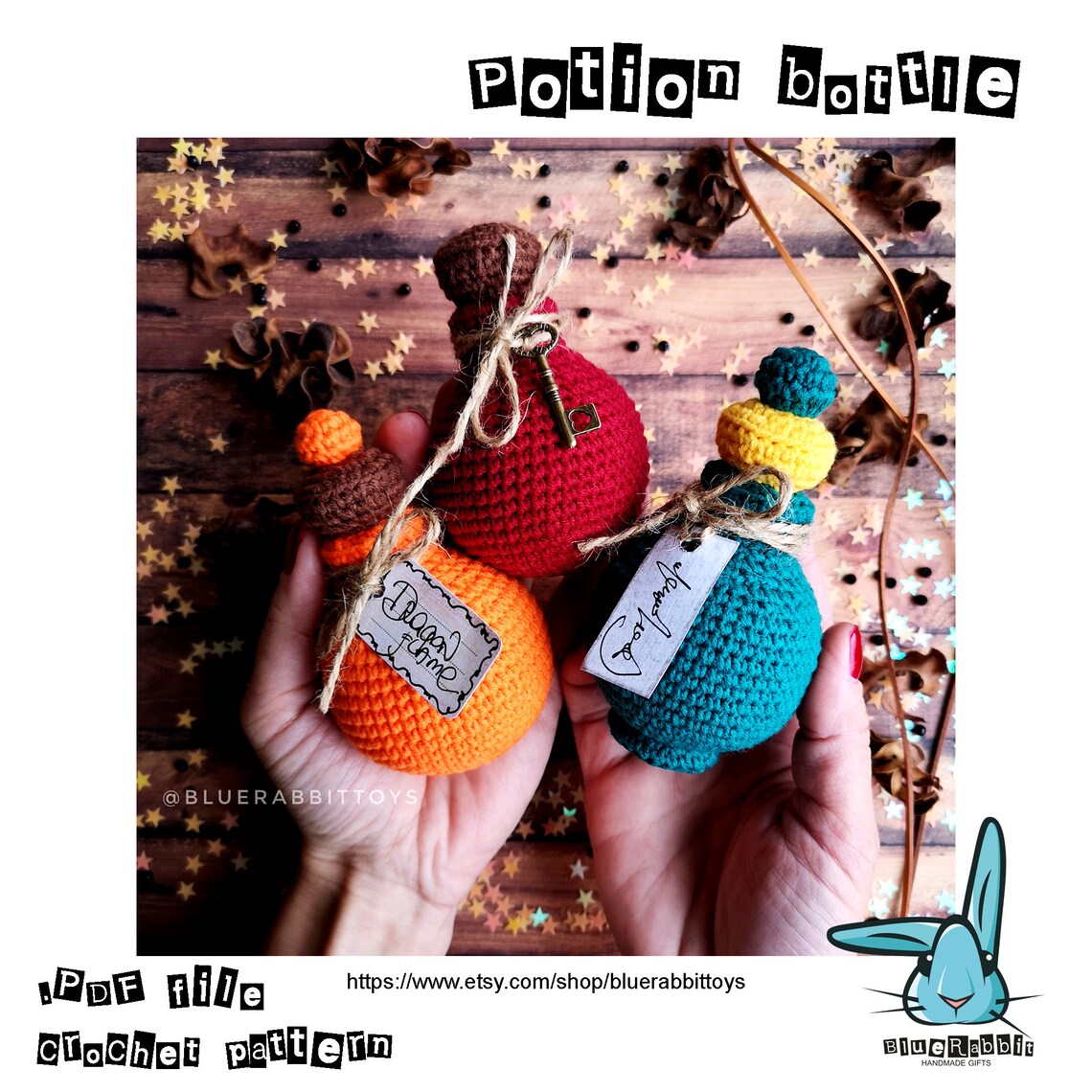 Amigurumi Potion Bottle Crochet Pattern 3 in 1. Love Potion. - Etsy