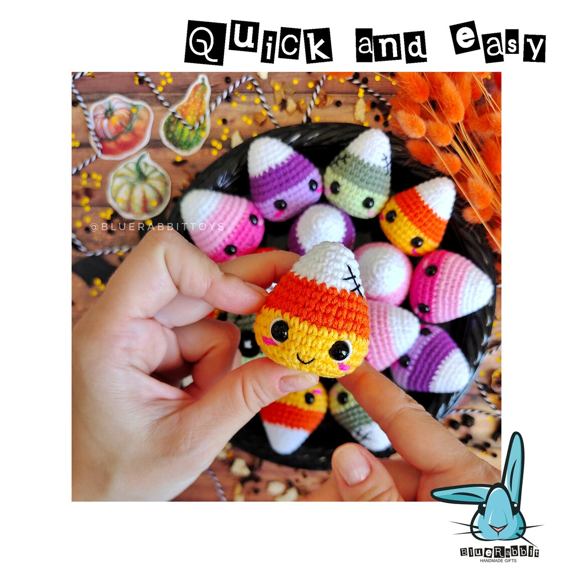 Amigurumi Mini Candy Corn Crochet Pattern. Halloween Toy. - Etsy