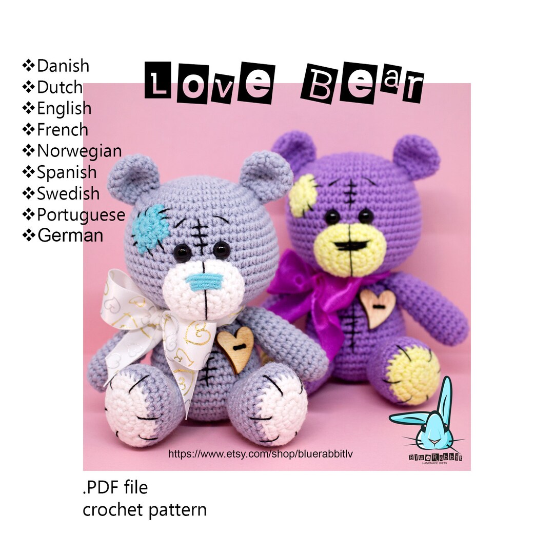 Modèle au crochet ours Amigurumi. Saint Valentin. Langues : anglais ...