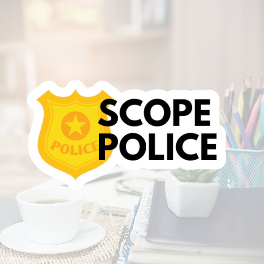 Scope Police Level Project Management Vinyl Sticker, | Project Manager ...