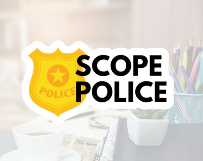 Scope Police Level Project Management Vinyl Sticker, | Project Manager ...