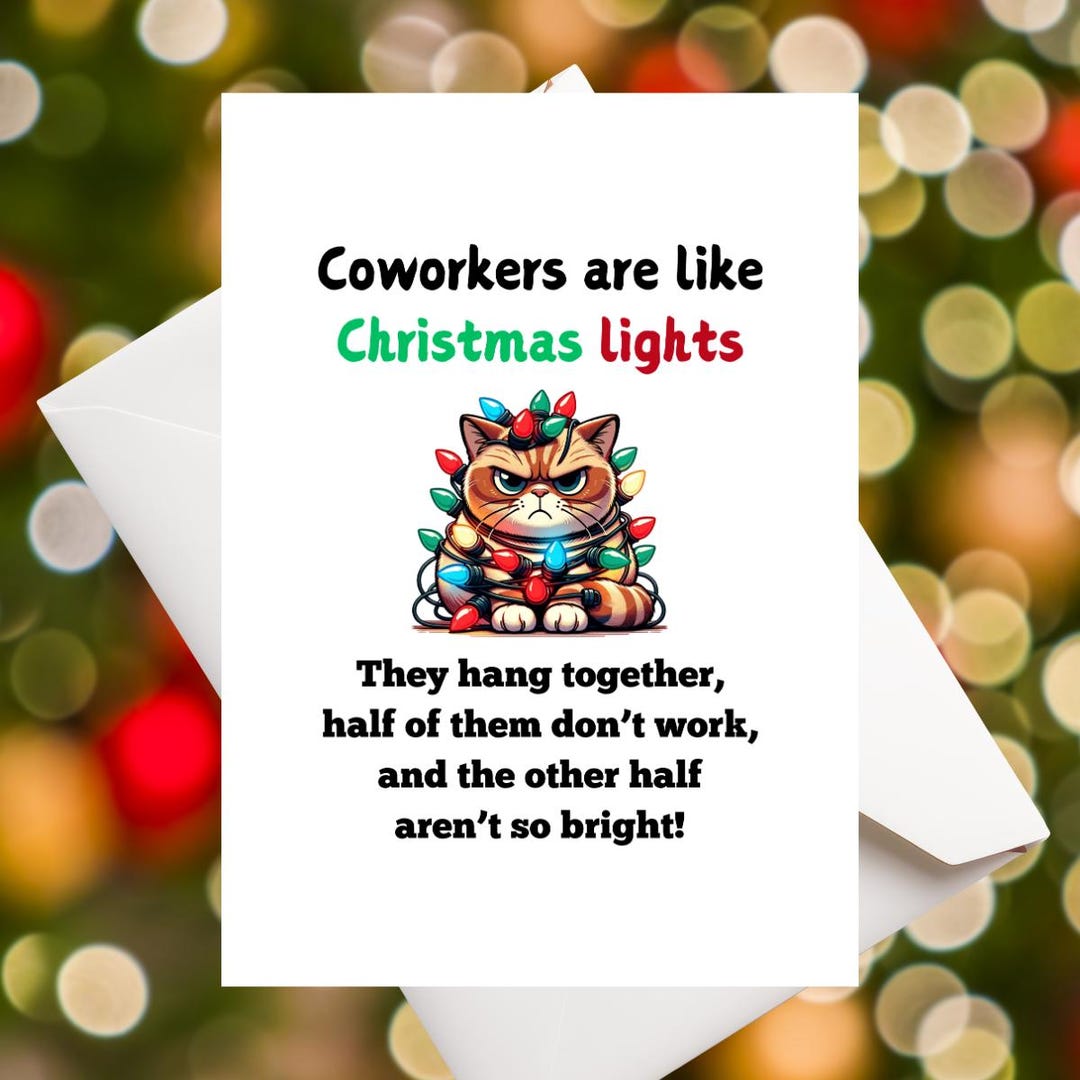 Coworker Christmas Card, Holiday Card, Coworkers Are Like Christmas ...