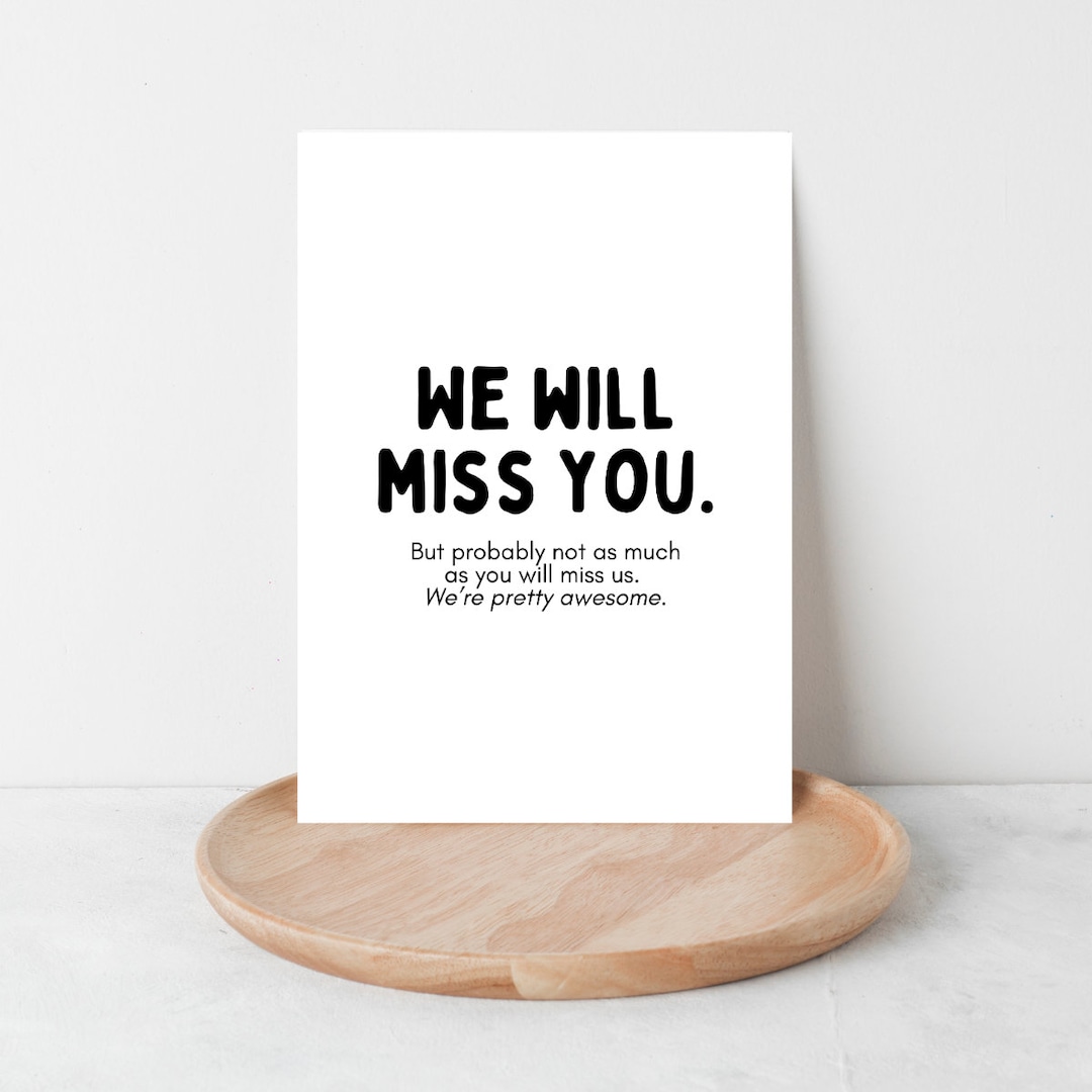 Retirement Card, Leaving Job Card, We Will Miss You, Work Appreciation ...