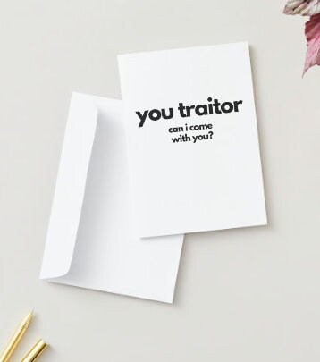 Funny Leaving Job Card Retirement Card You Traitor Work - Etsy