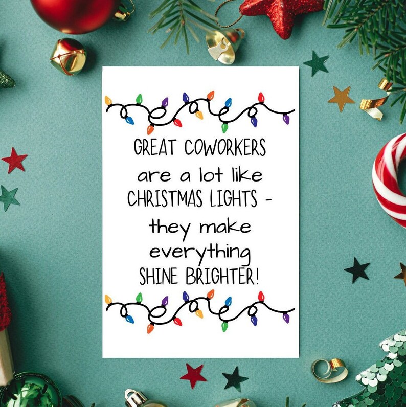 Coworker Christmas Card, Holiday Card, Coworkers Are Like Christmas ...