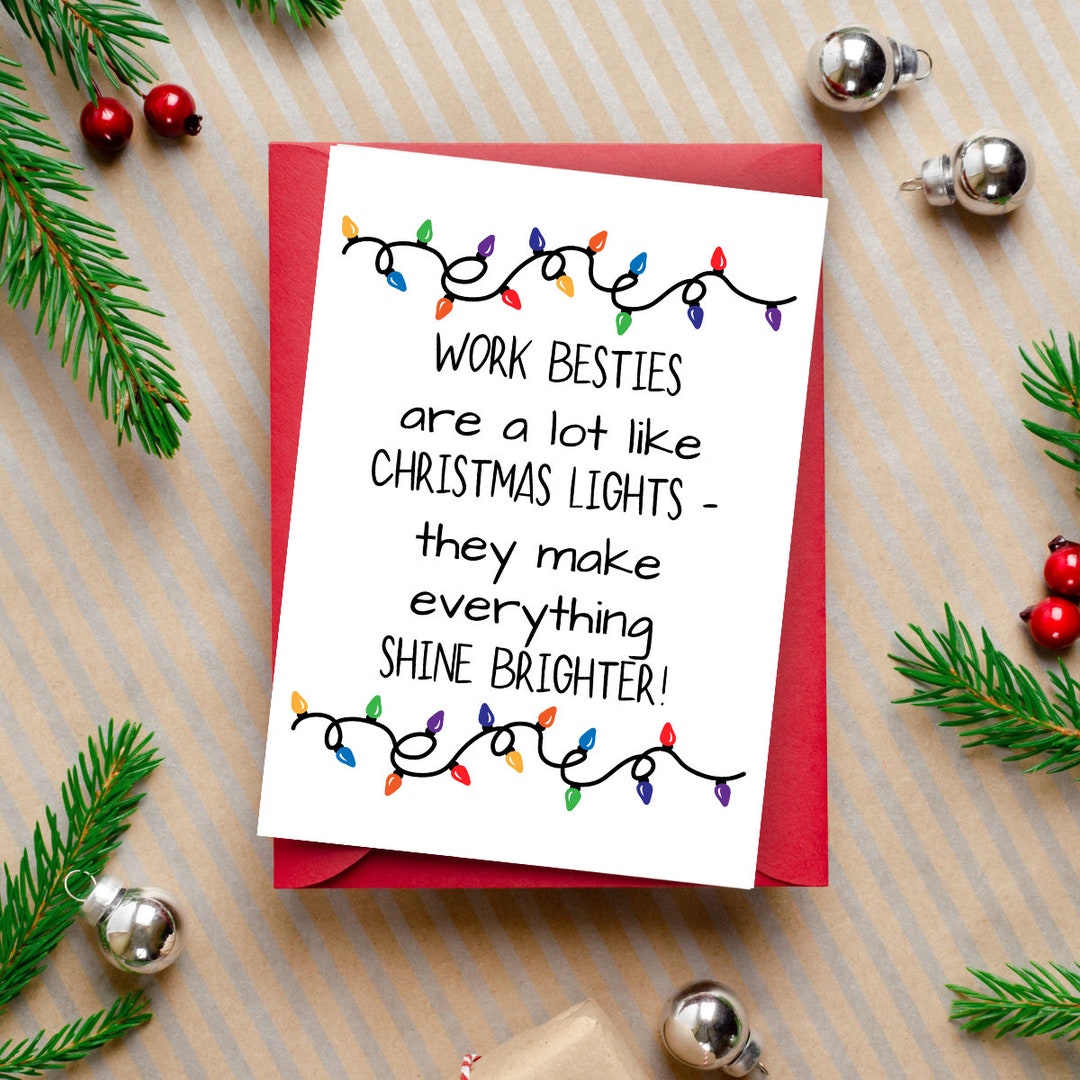 Work Bestie Christmas Card, Holiday Card, Coworkers Are Like Christmas ...