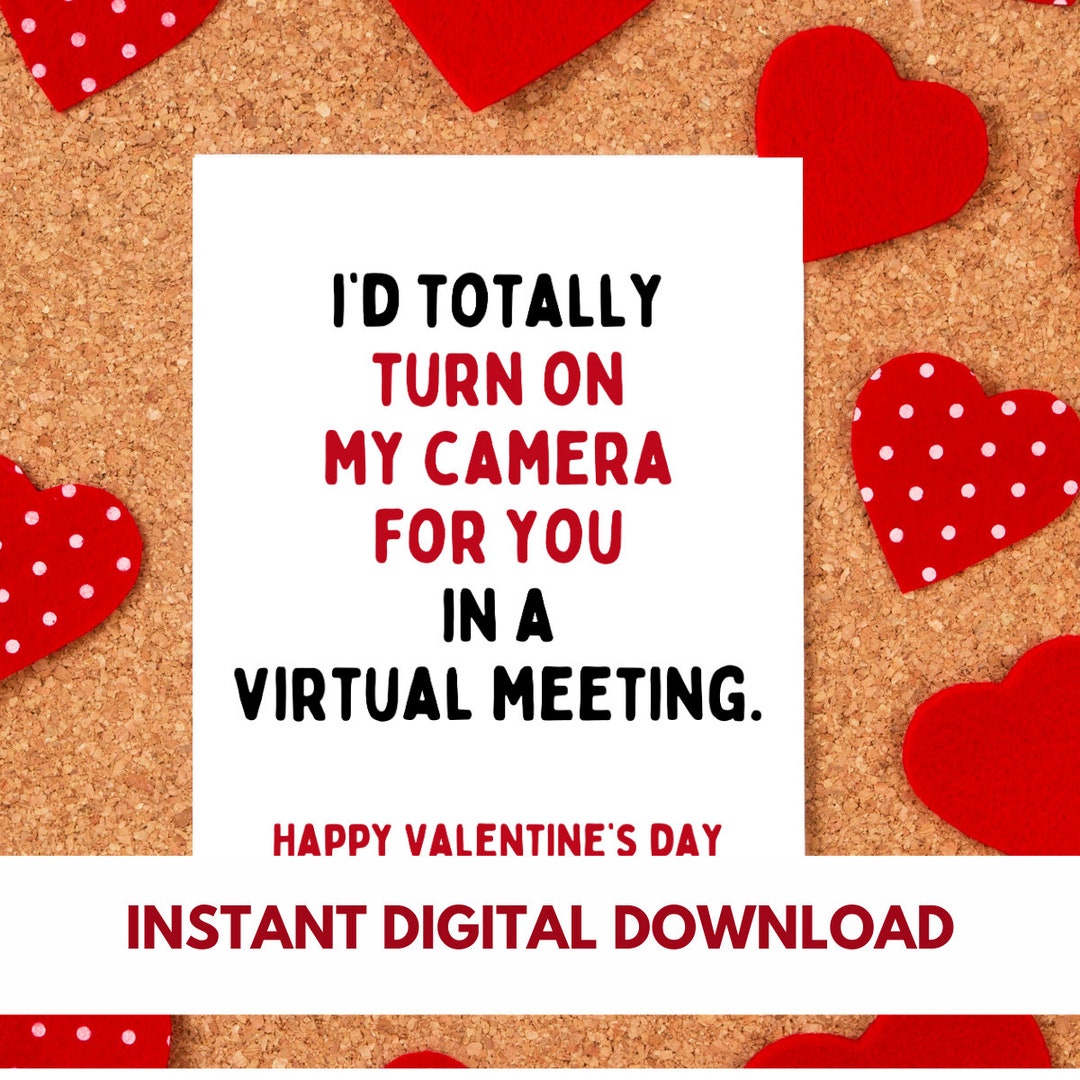 Instant Download Valentine's Card, Coworker Valentine, Camera Virtual ...
