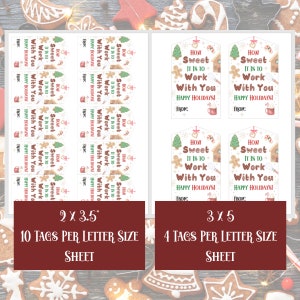 Christmas Coworker Gift Tags How Sweet It is to Work With You Holiday ...