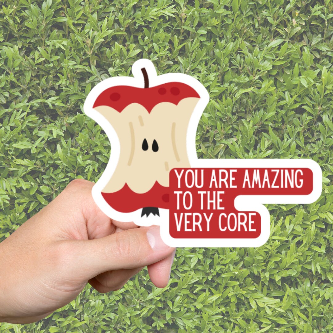 Funny Thank You Food Puns Stickers, Amazing to the Core, Sarcastic Work ...