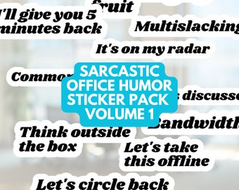 Sarcastic Sticker Pack for Work, Gift for Office Friend, Best Gift for ...