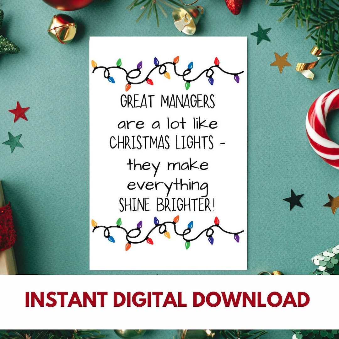 Instant Download Christmas Coworker Card Managers Are Like Christmas ...