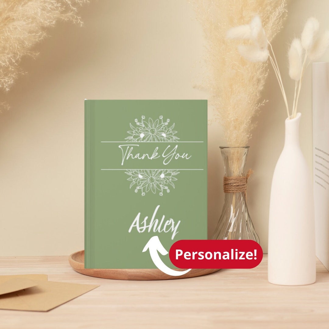Thank You Journal, Personalized Thank You Notebook for Manager, Mentor ...
