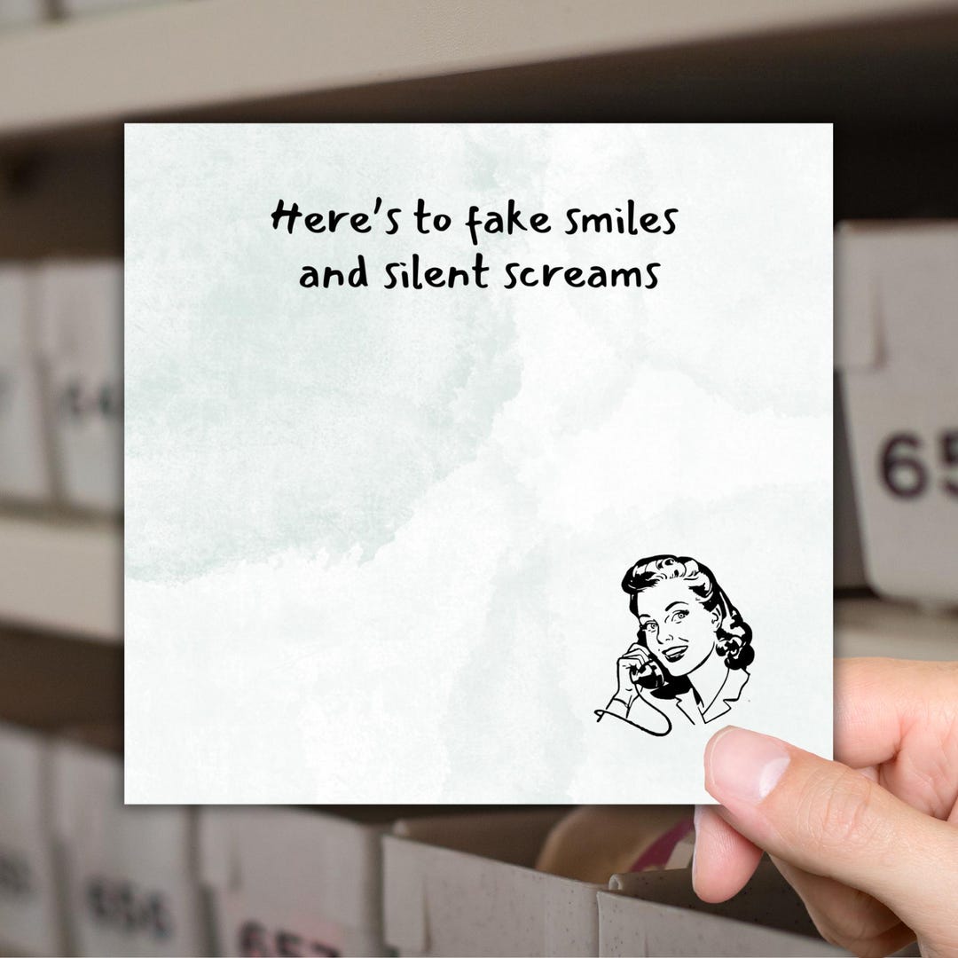 Sarcastic Sticky Notes, Fake Smiles, Funny Memo Pad, Sticky Notepad ...