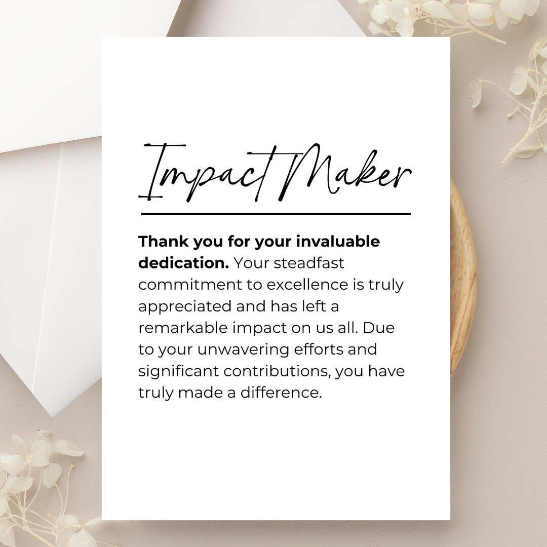 Impact Maker Definition Promotion Card, Motivational Birthday Card, New ...