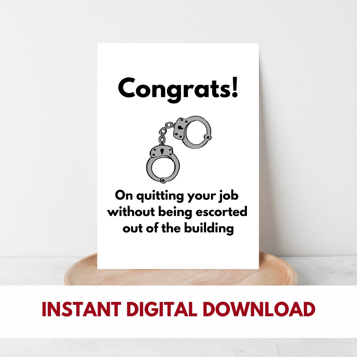 Instant Download Leaving Quitting Job Card, Printable Card, Congrats on ...