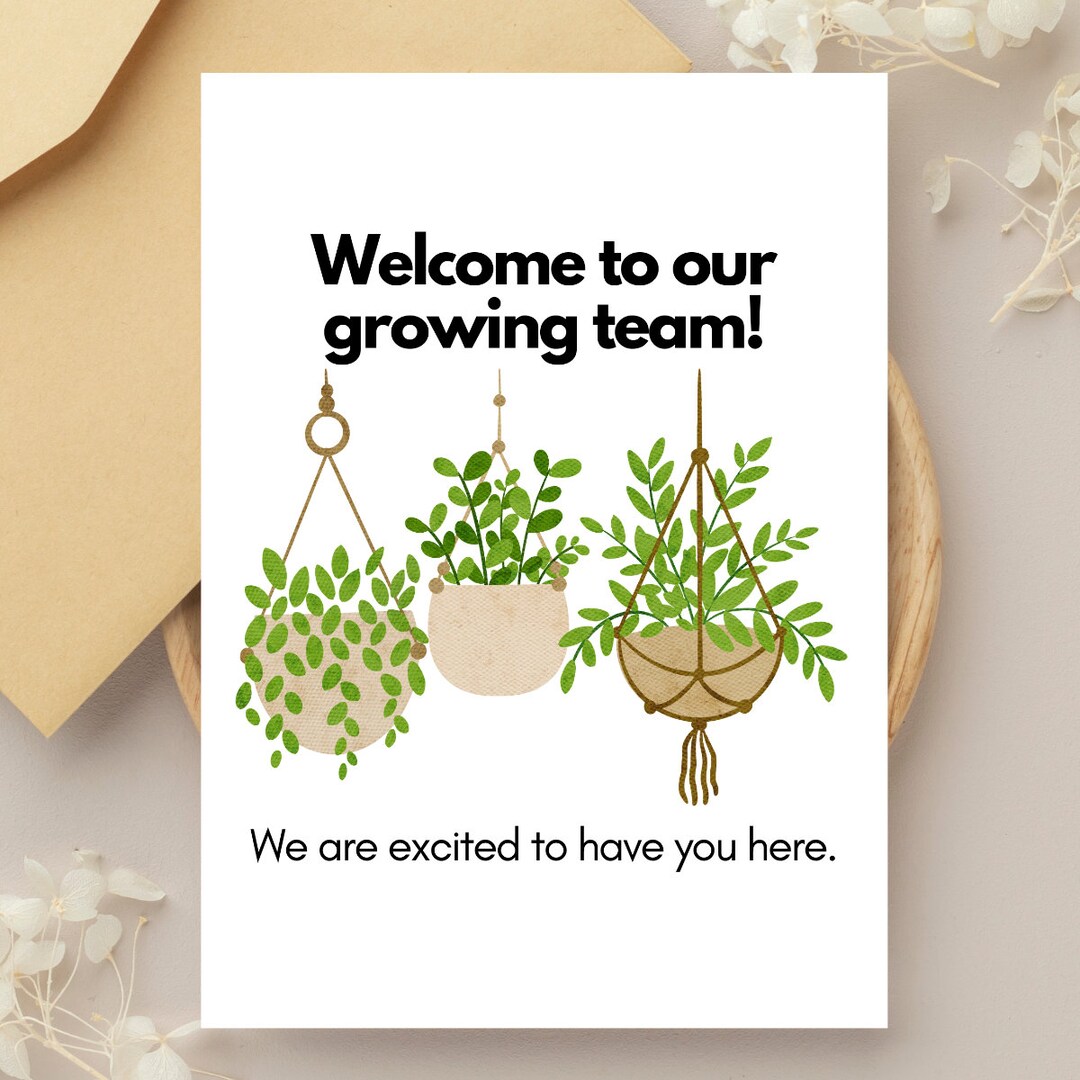 Welcome to the Team Card, New Job Card, New Hire, First Day Card ...