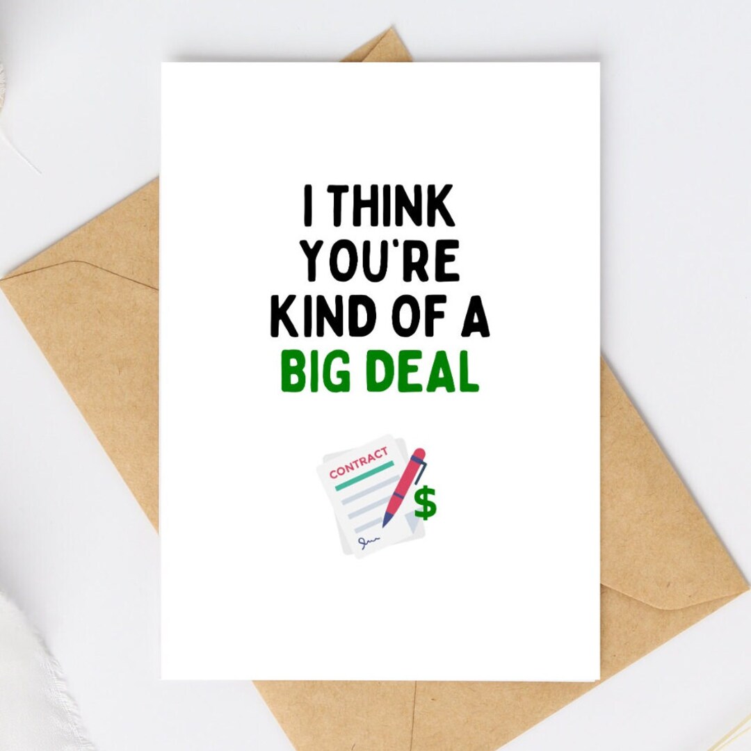Funny Thank You Card, Appreciation Card, Kind of a Big Deal, Work ...