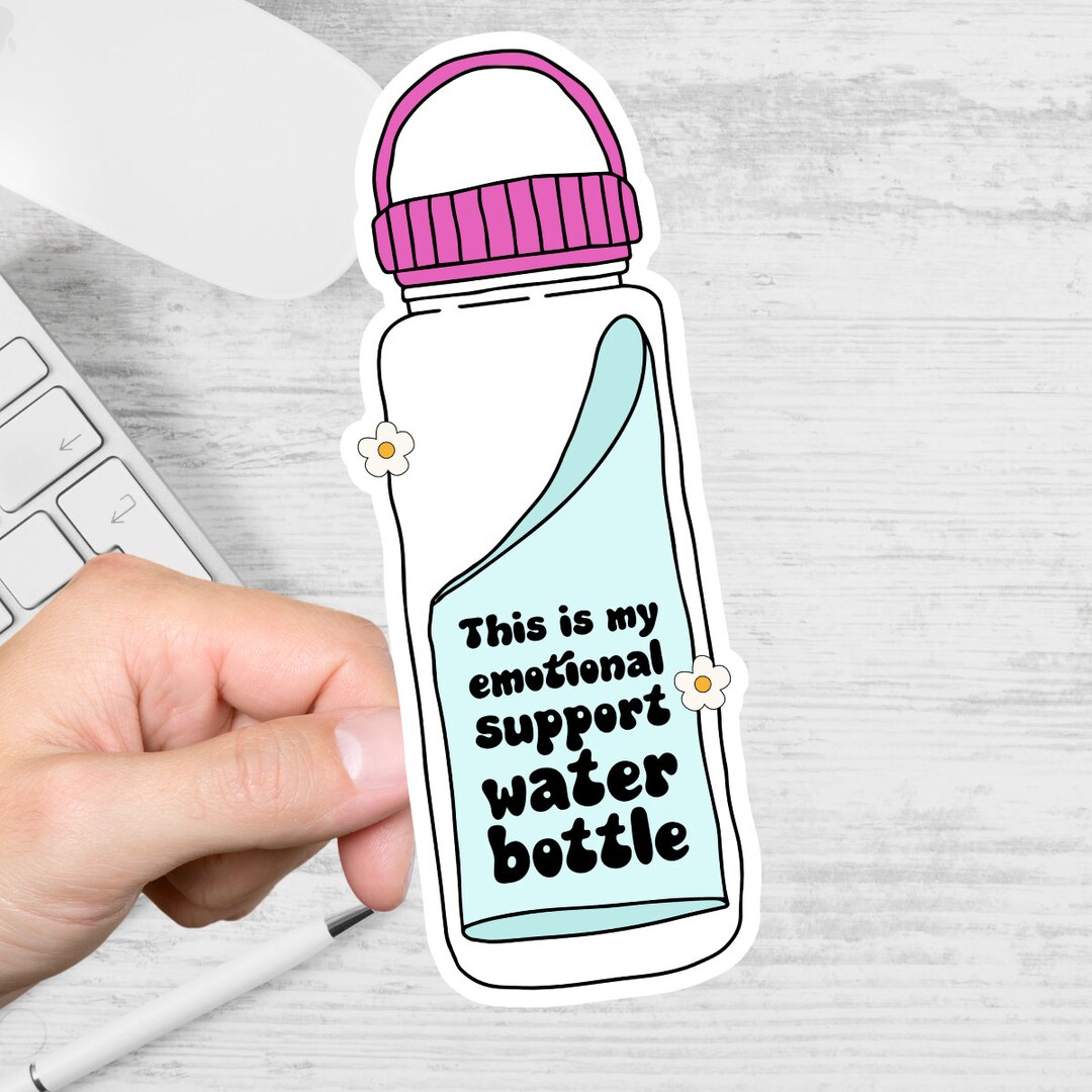 Funny Work Sticker, Emotional Support Water Bottle, Bookish Sticker ...