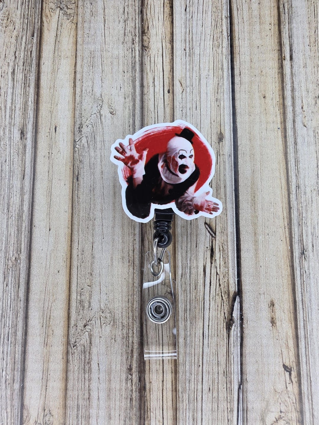 Scary Clown Belt Clip Badge Reel Name Tag Holder- Nurse / Student - Etsy
