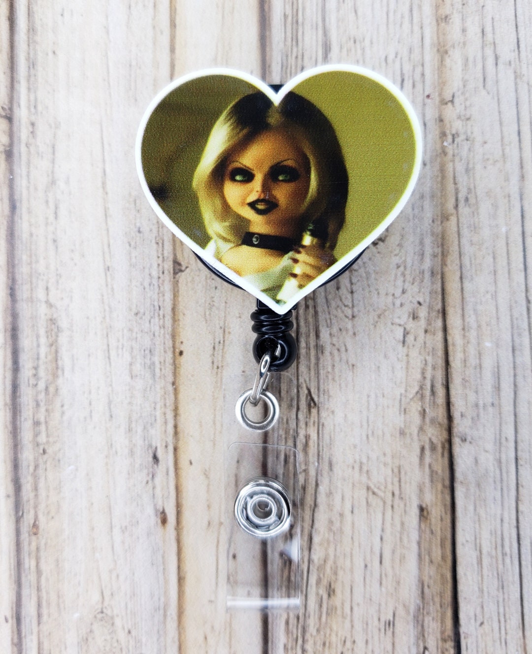 Tiffany Chucky Horror Movie Belt Clip Badge Reel Name Tag Holder- Nurse ...
