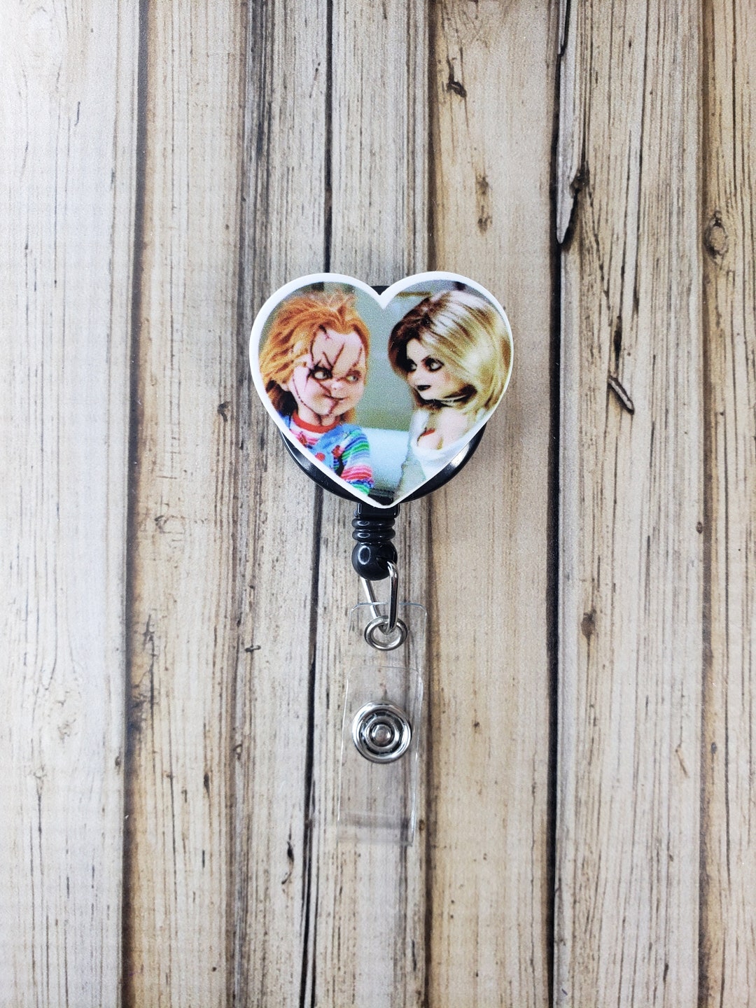 Chucky Tiffany Horror Belt Clip Badge Reel Name Tag Holder- Nurse ...