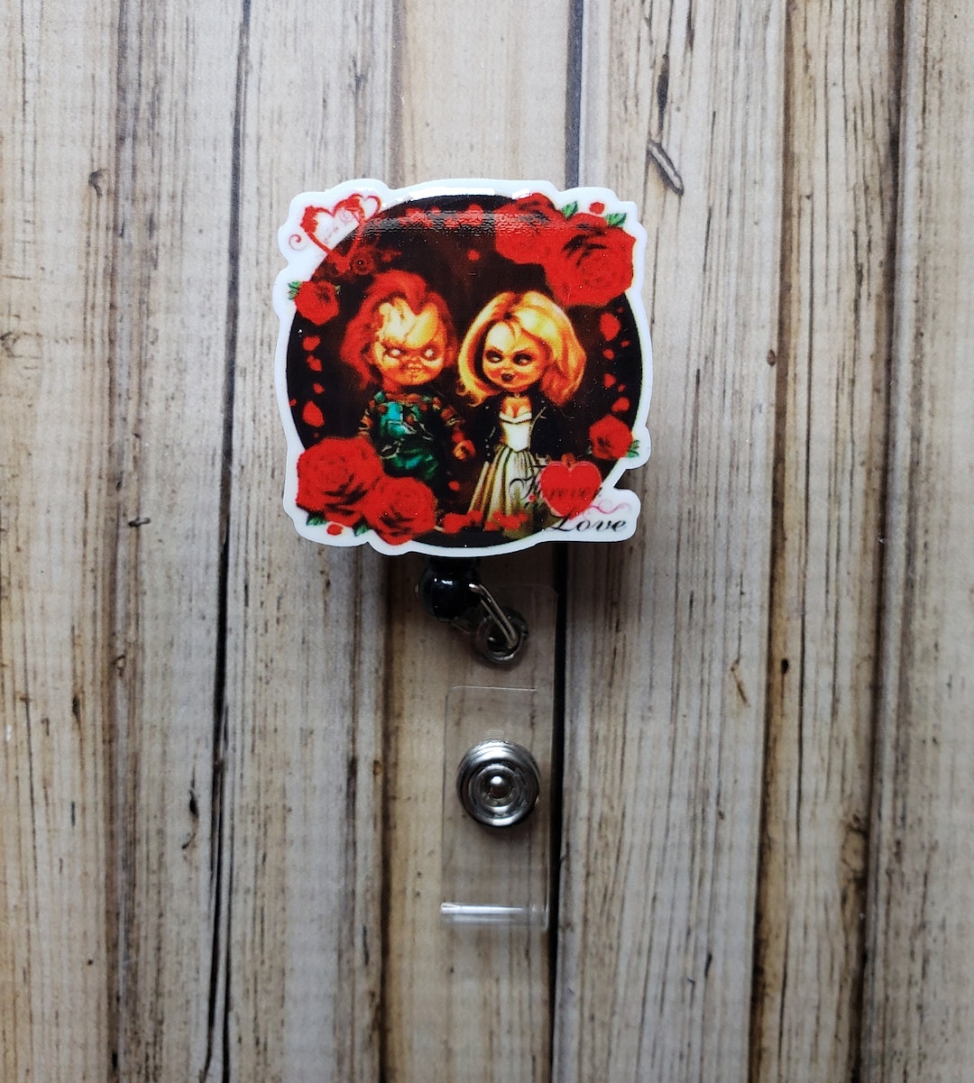 Chucky Tiffany Horror Movie Belt Clip Badge Reel Name Tag Holder- Nurse ...