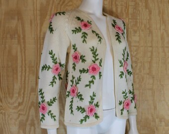 Sweater with roses | Etsy