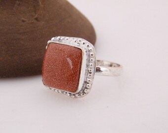 Orange gemstone ring | Etsy