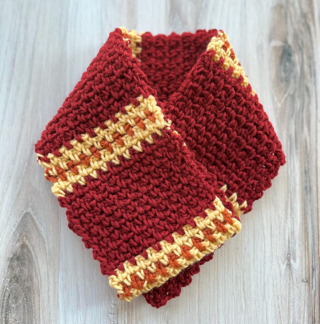 Fall Color Block Scarf, Rust, Orange, Harvest Yellow Scarf, Game Day ...