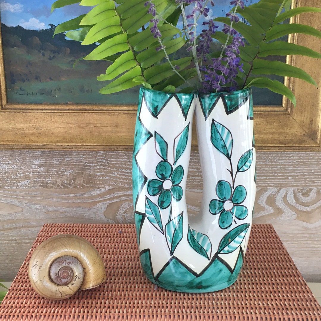 Mid-century Hand-painted Deruta Gaucho-style Double Vase ITALY - Etsy