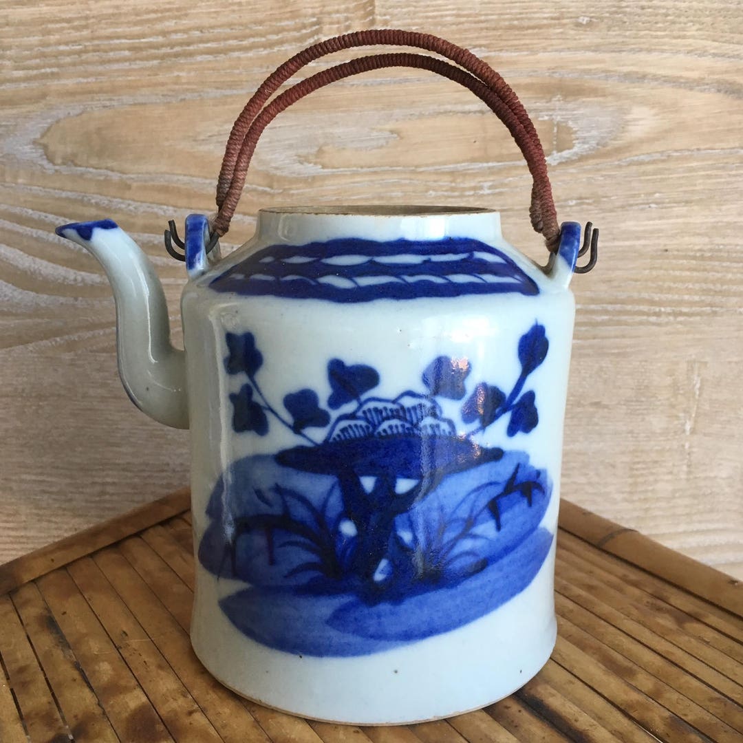 Chinese Export Porcelain Blue Teapot W/original Handles | 1800s - Etsy
