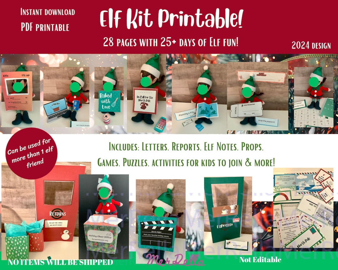 Elf Shelf Kit Printable, Printable Elf Idea, Elf Letter, Elf ...