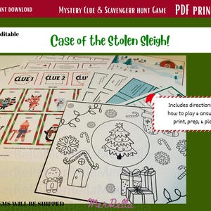 Kids Christmas Mystery Game Printable | Toddler Christmas Scavenger ...