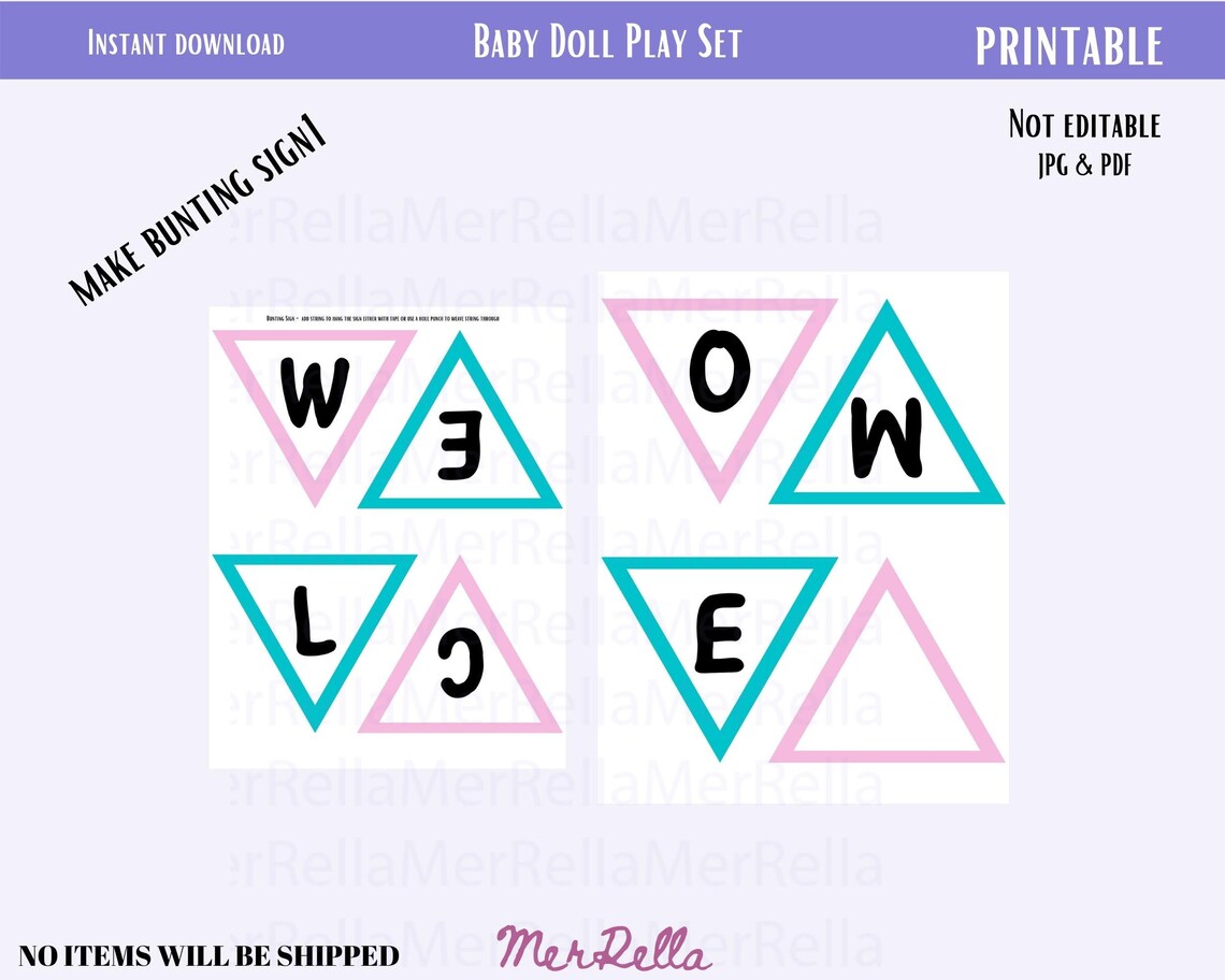 Printable Dramatic Play Baby Doll Nursery, Play Doctor Printable, Baby ...