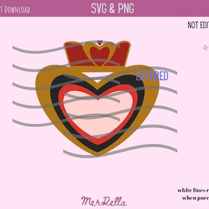 Rise of Red Queen Hearts SVG PNG, Descendants, Hand Drawn Clipart ...