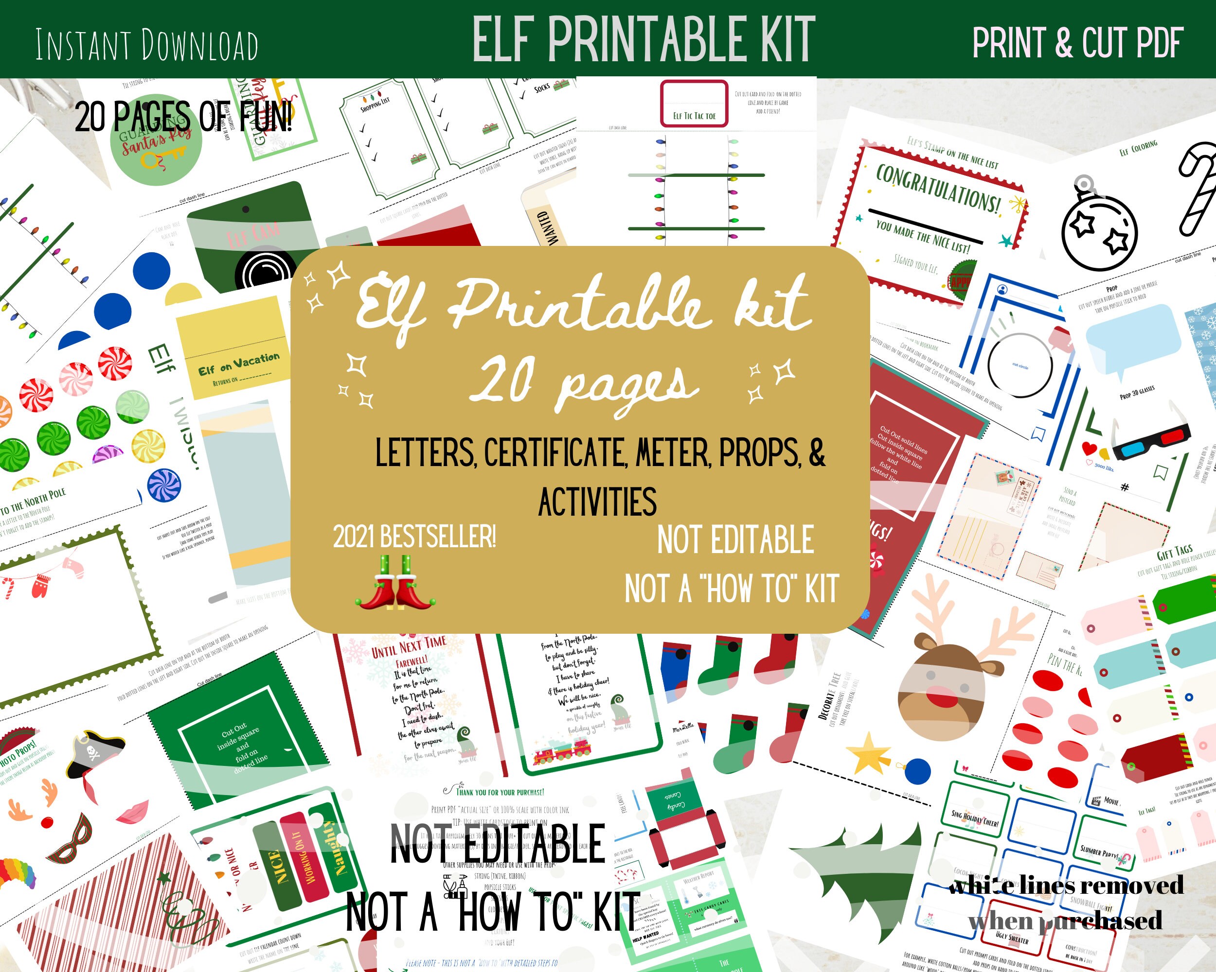 Printable Goodbye Elf Letter Certificate Props Games Elf - Etsy