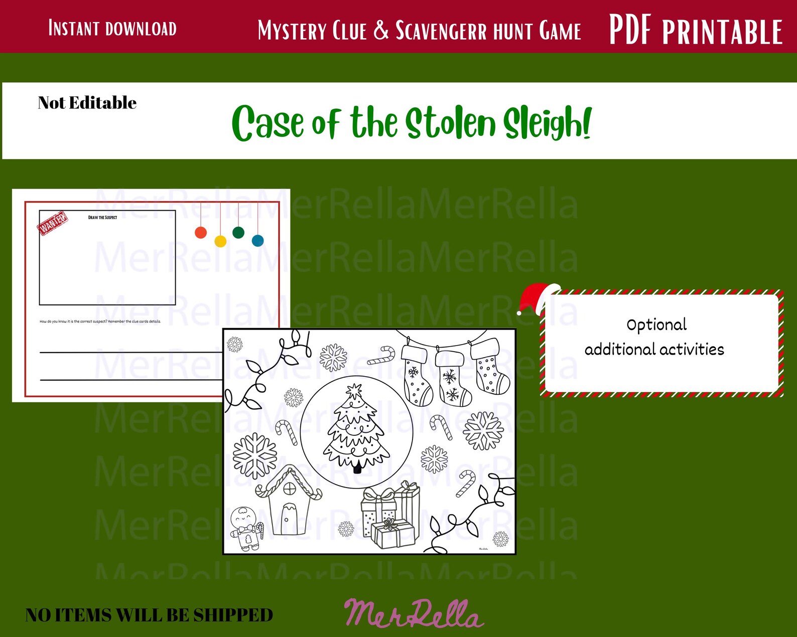 Christmas Detective Mystery Game | Christmas Scavenger Hunt PDF ...