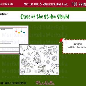Kids Christmas Mystery Game Printable | Toddler Christmas Scavenger ...
