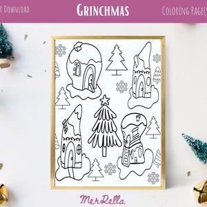 Christmas Coloring Pages Bundle Printable, Grinchmas, Feliz Navidad ...