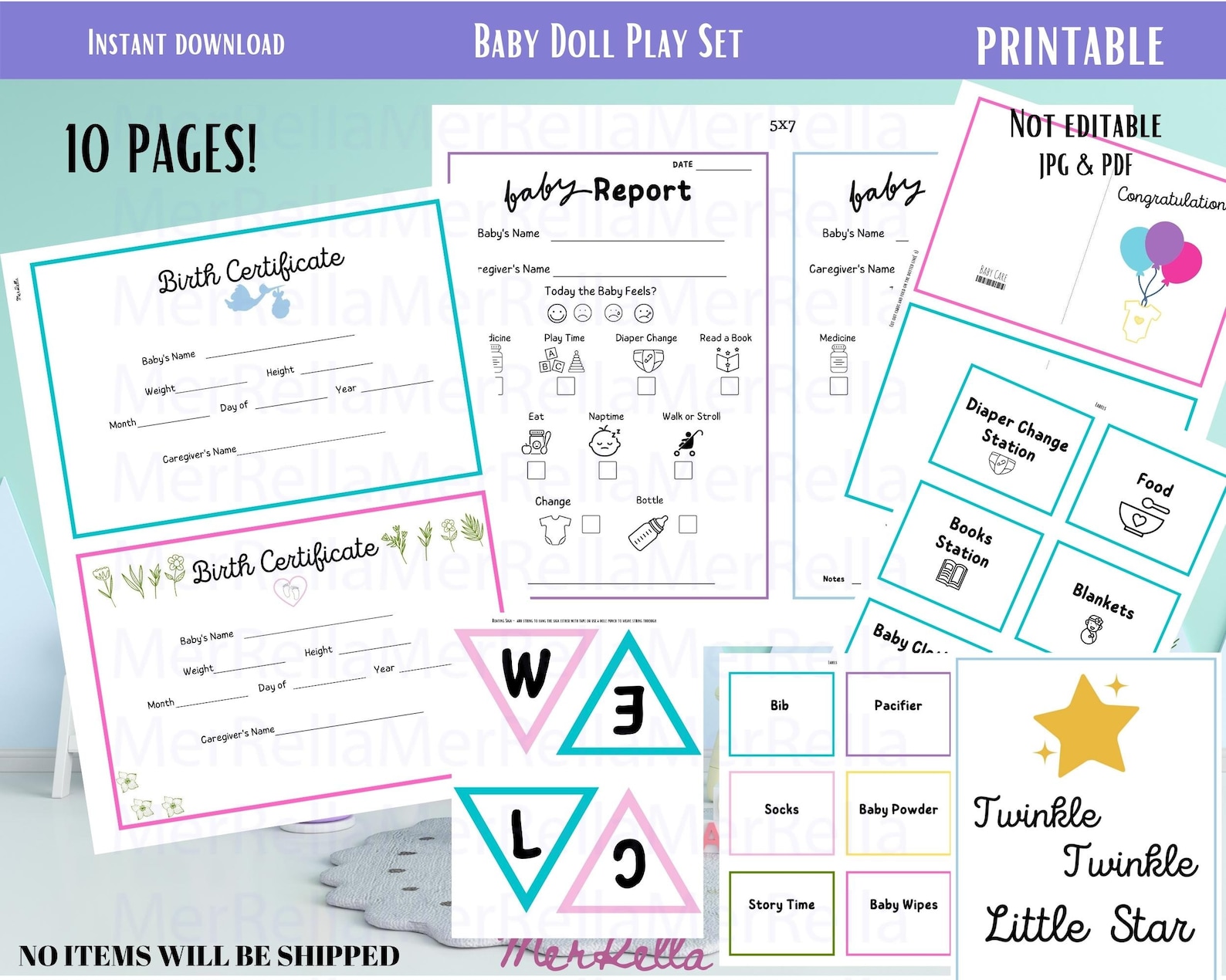 Printable Dramatic Play Baby Doll Nursery Play Doctor - Etsy