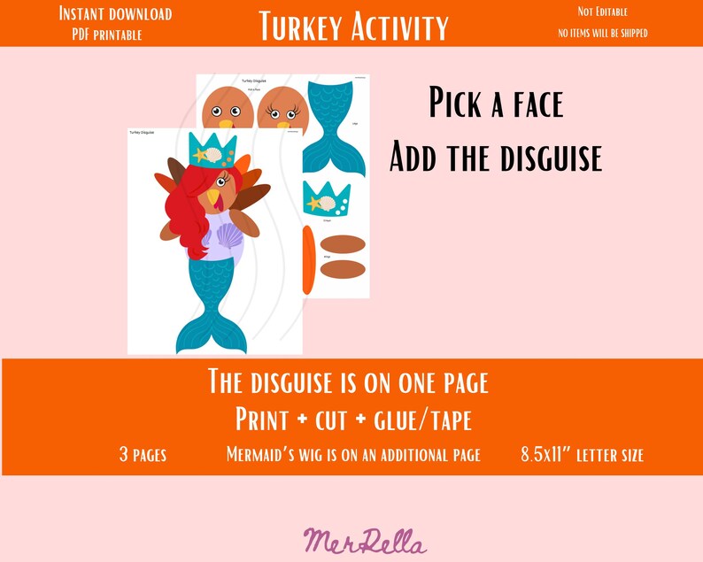 Turkey Disguise Activity Bundle, Thanksgiving Activity Kids, Holiday ...
