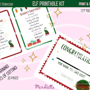 Printable Goodbye Elf Letter Certificate Props Games Elf Tradition Elf ...