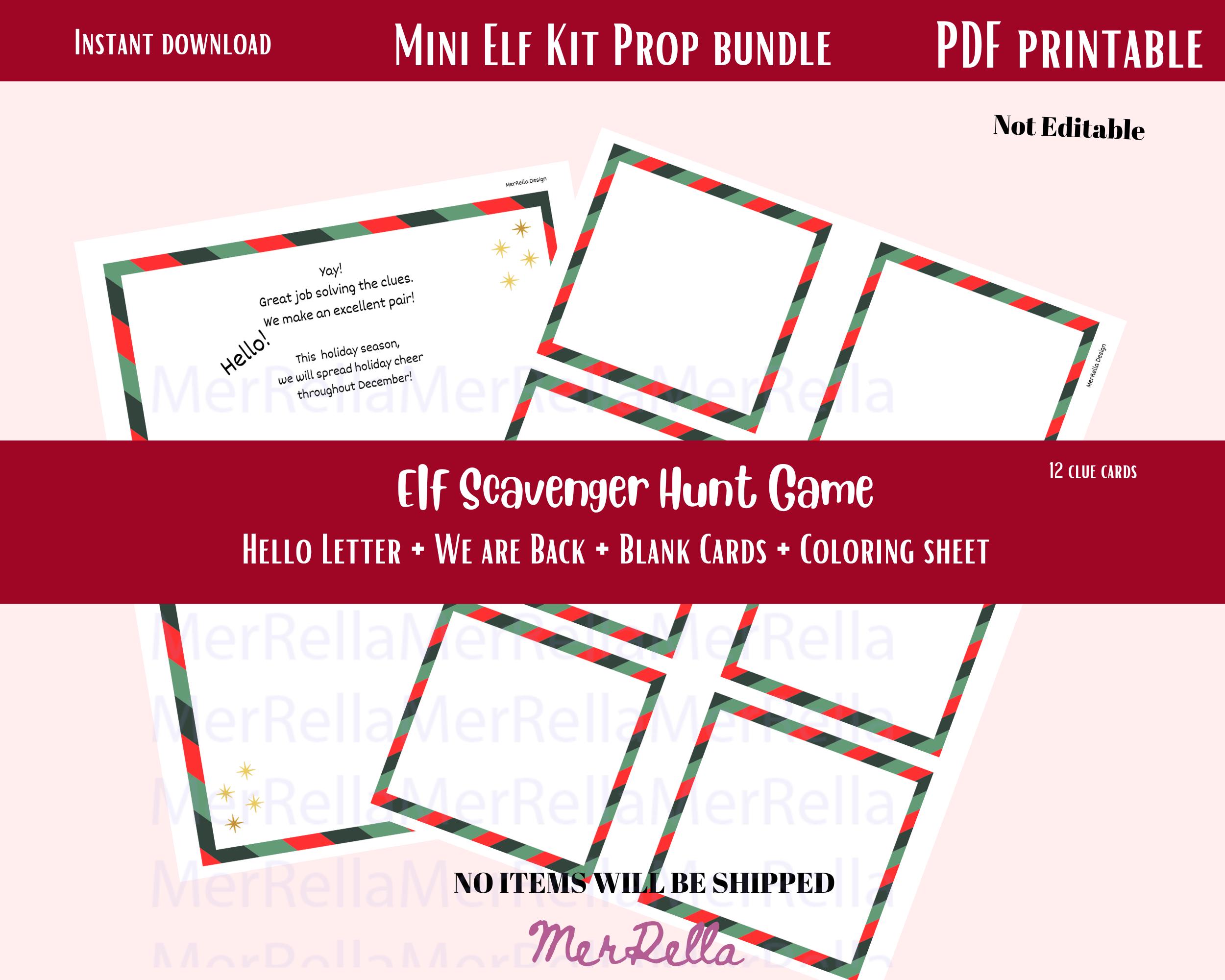 Elf Scavenger Hunt Printable, Welcome Back Elf Game, Elf Shelf Surprise ...